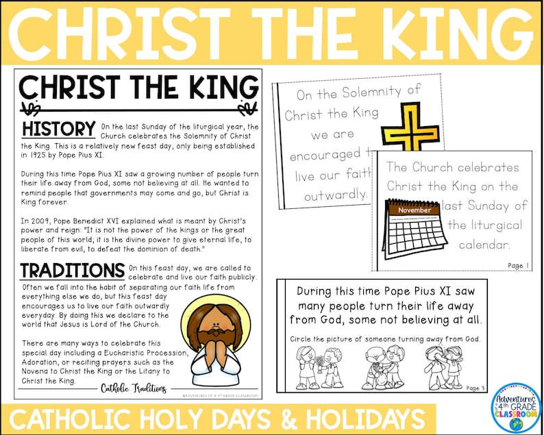 Christ the King Activity | Catholic - Etsy