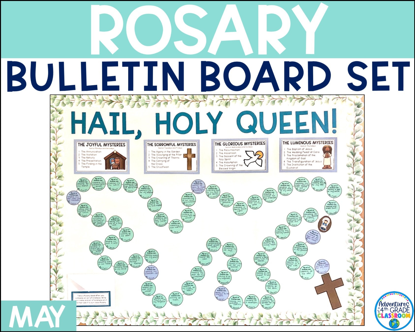 Rosary & Mary Bulletin Board Set | Catholic - Etsy