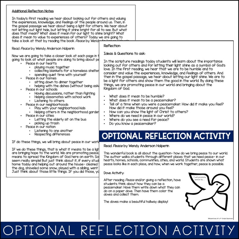 Peacemakers Prayer Service | Catholic Schools Week - Etsy