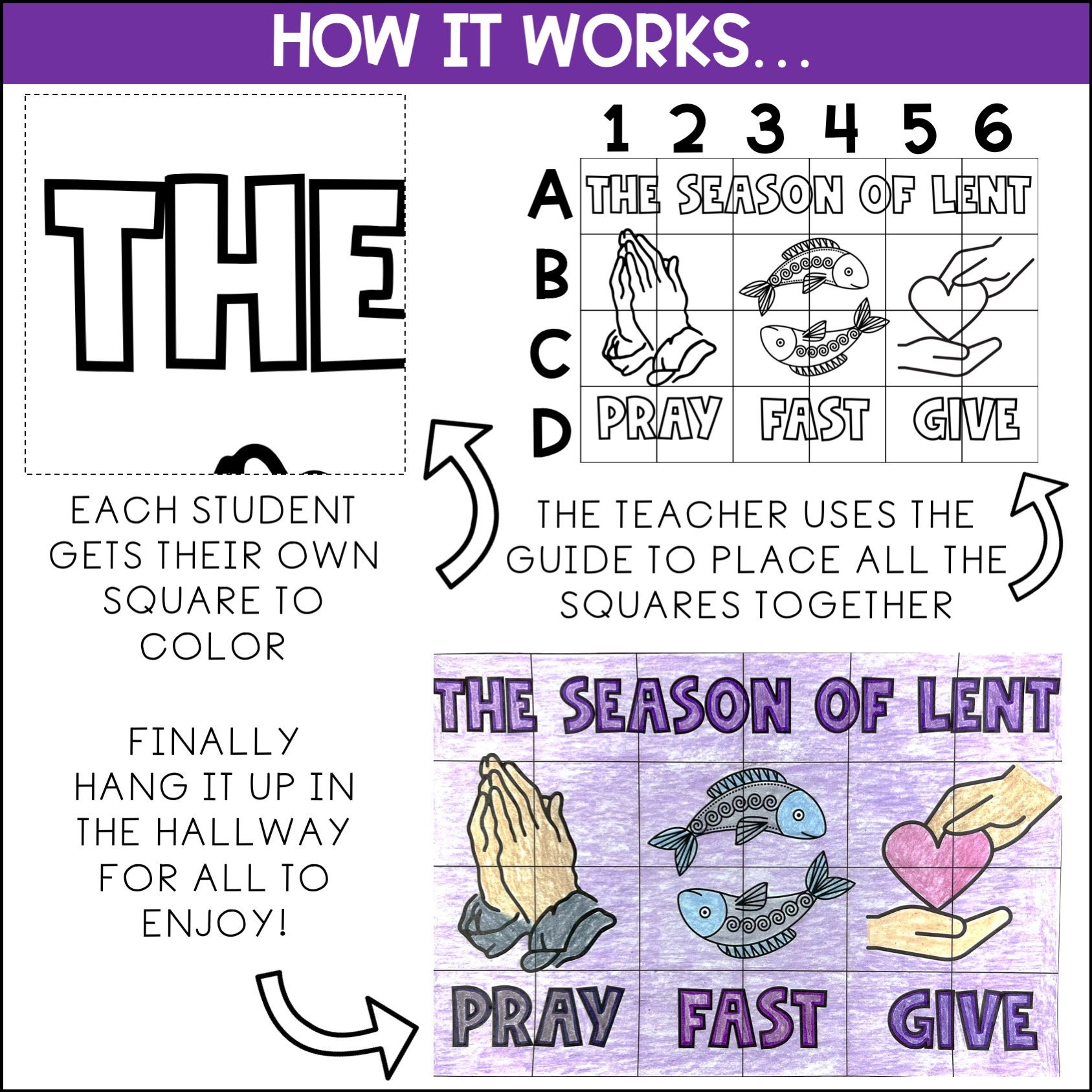 Lent Collaborative Poster | Catholic | Ash Wednesday - Etsy