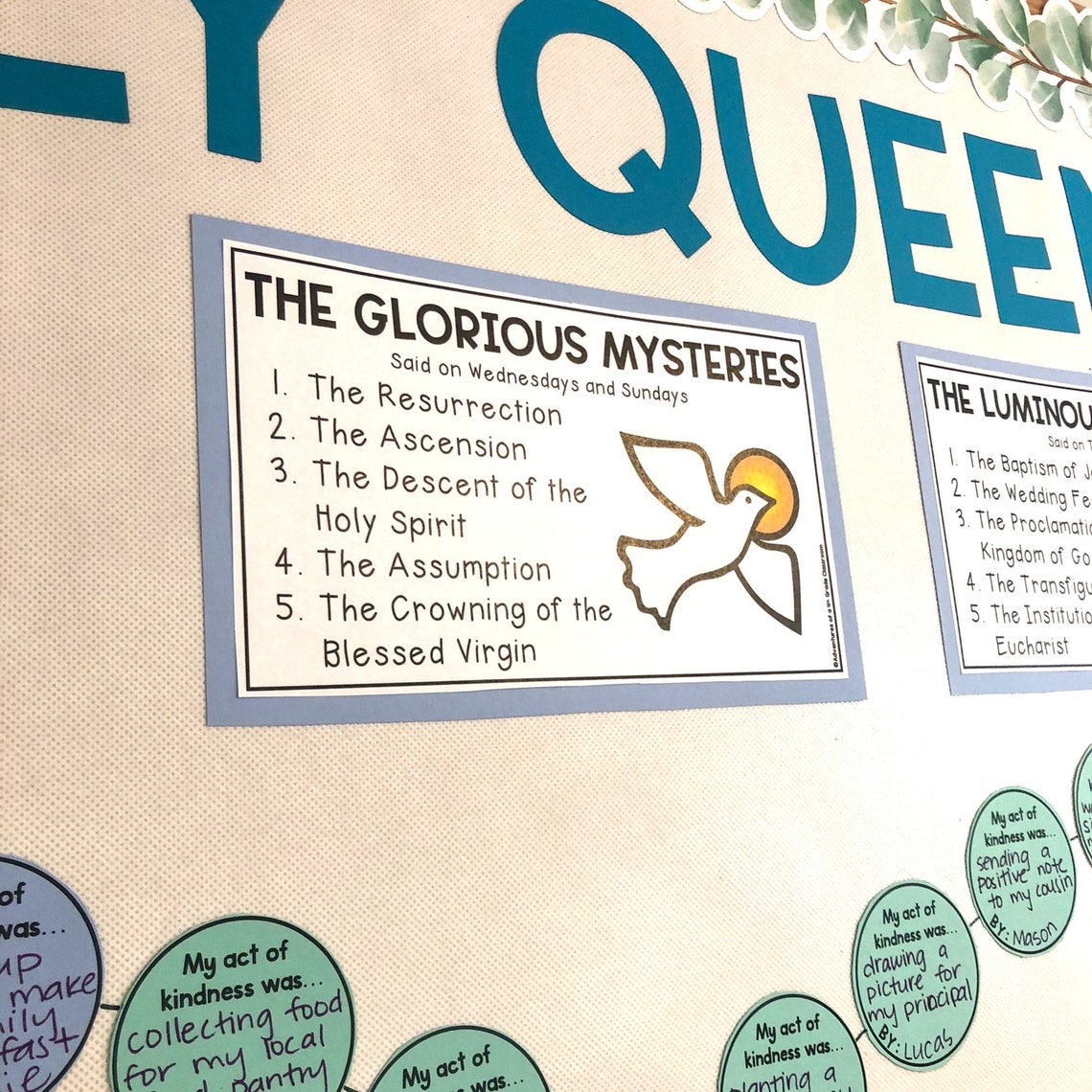 Rosary & Mary Bulletin Board Set Catholic - Etsy