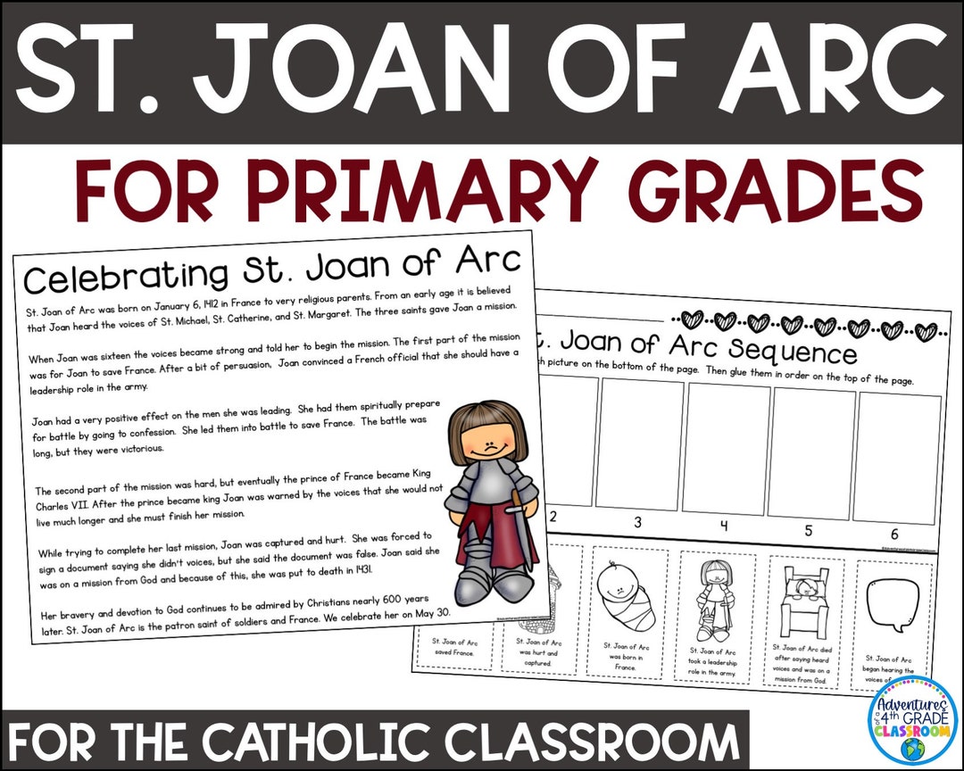 St. Joan of Arc Activities for Primary Grades - Etsy
