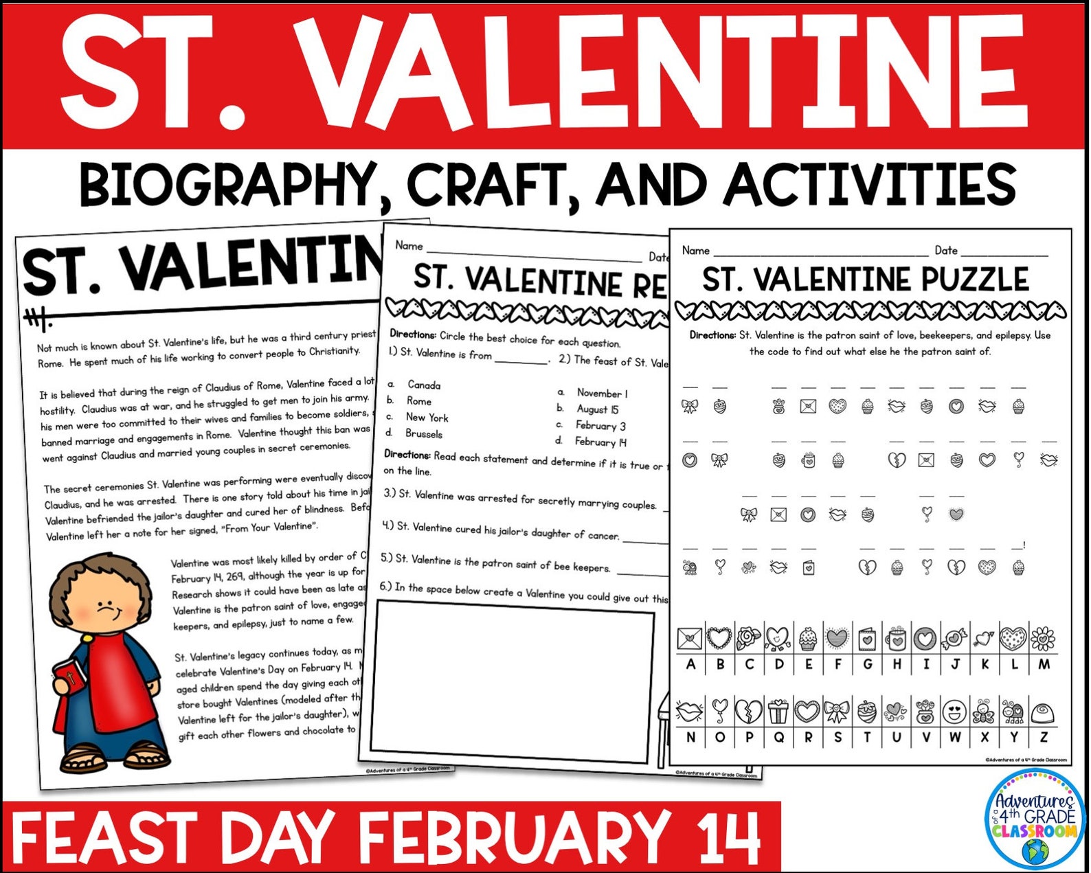 St. Valentine Biography & Activities | Valentine's Day - Etsy