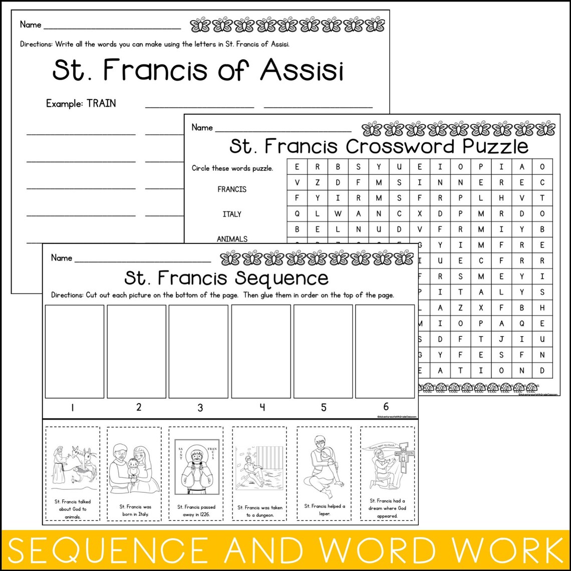 St. Francis of Assisi Activities | Primary Grades - Etsy