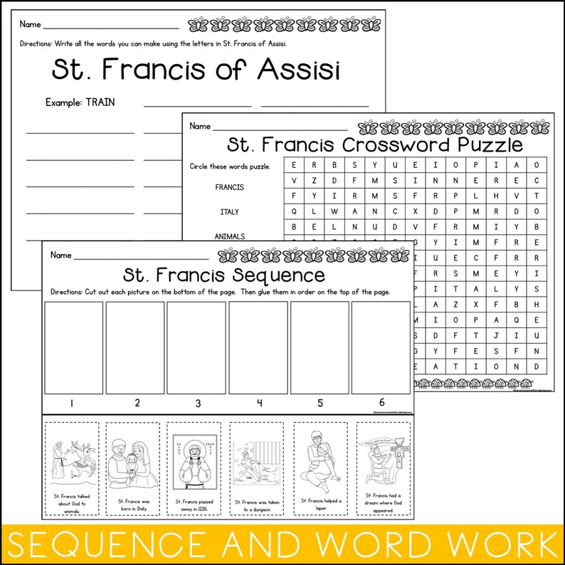 St. Francis of Assisi Activities | Primary Grades - Etsy
