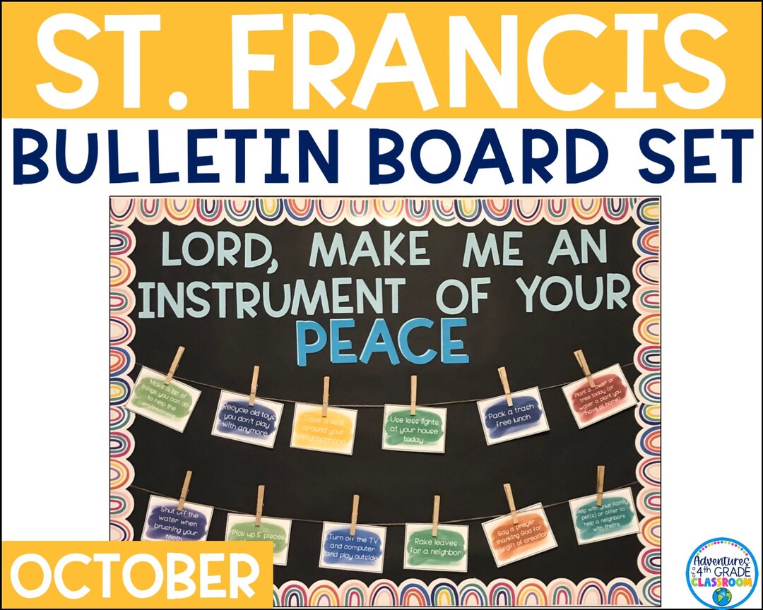 October Bulletin Board Set | St. Francis of Assisi - Etsy