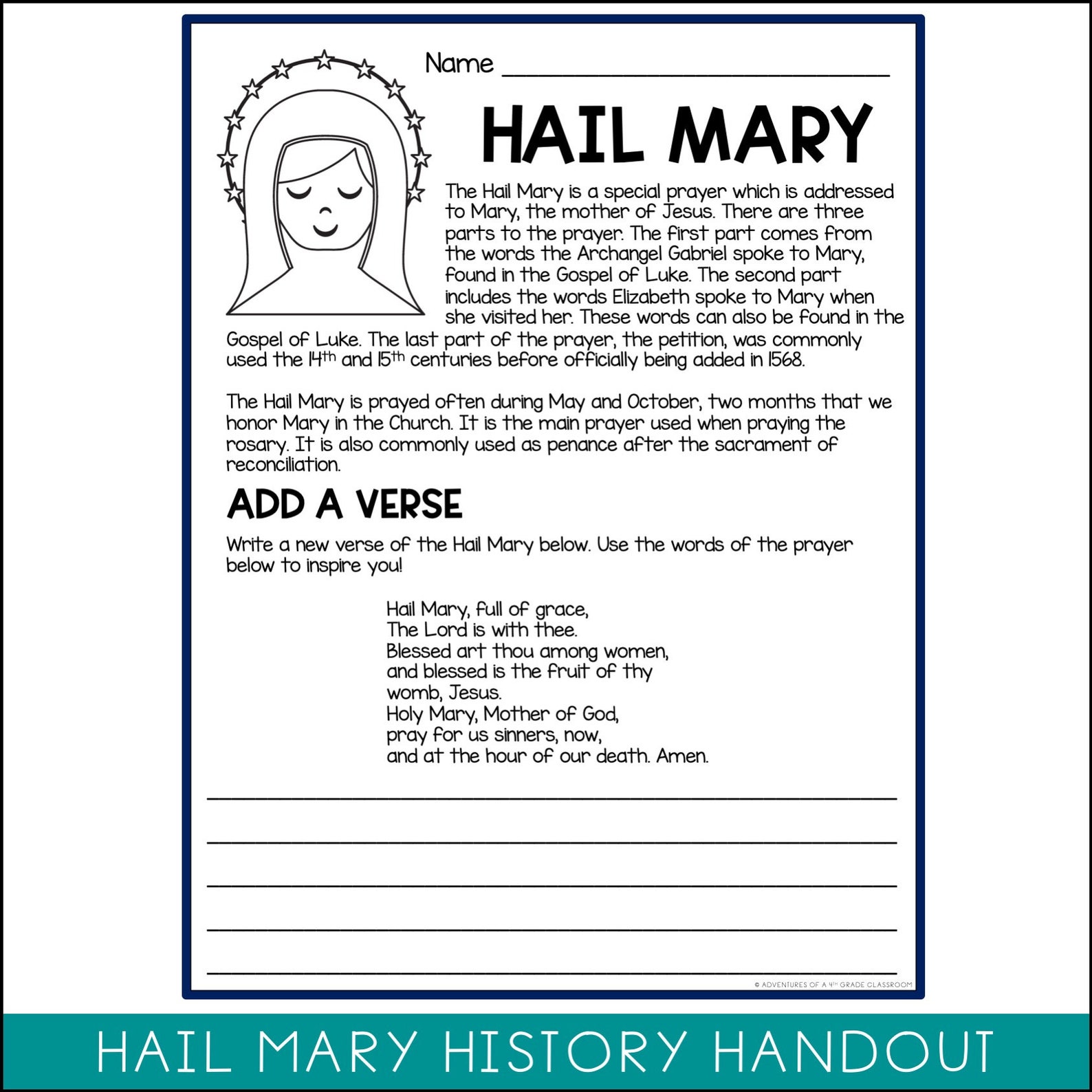 Hail Mary | Collaborative Poster | Catholic - Etsy