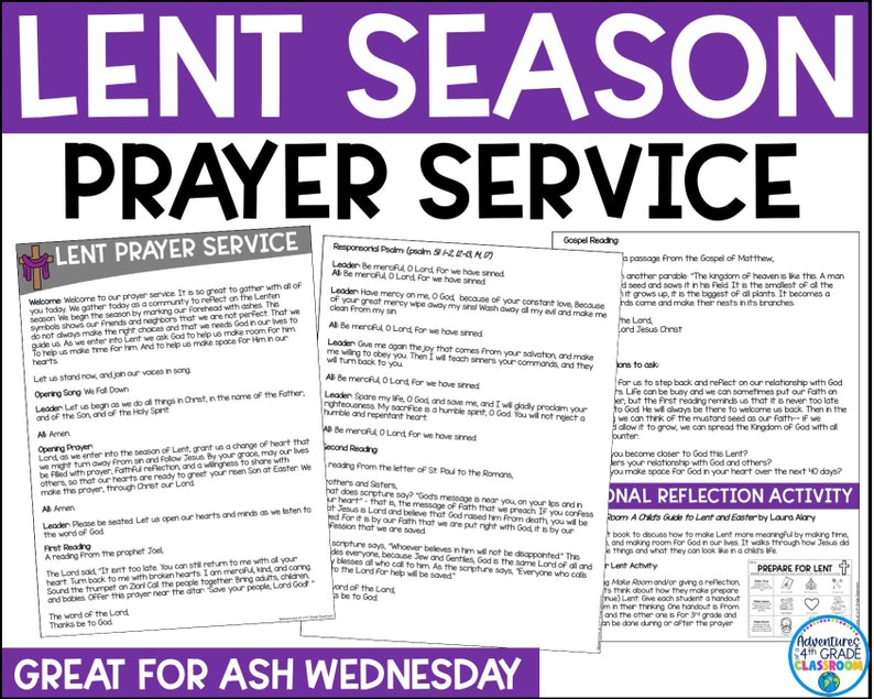 Lent Prayer Service | Ash Wednesday - Etsy