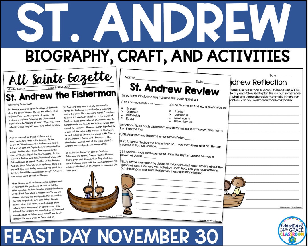 St. Andrew Biography & Activities - Etsy