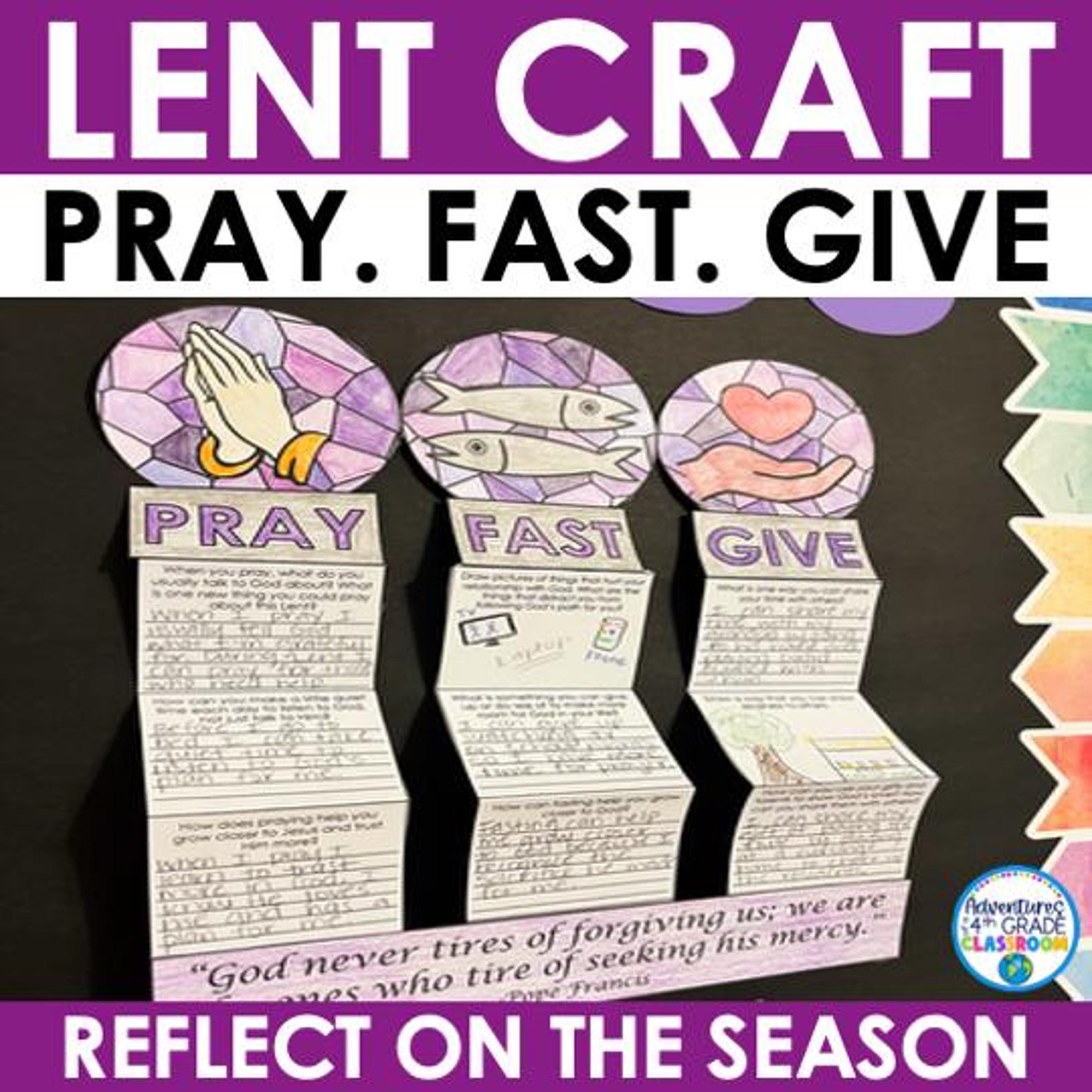 Lent & Ash Wednesday Coloring Craft Catholic Writing Reflection ...