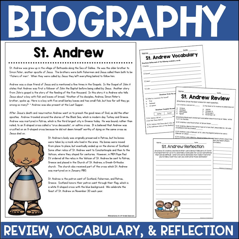 St. Andrew Biography & Activities - Etsy
