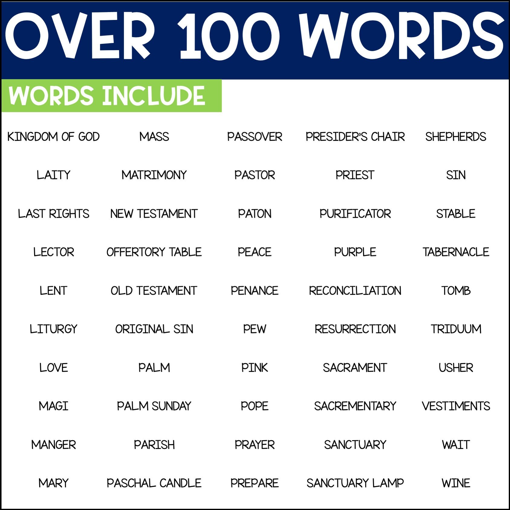 Catholic Vocabulary Word Wall - Etsy