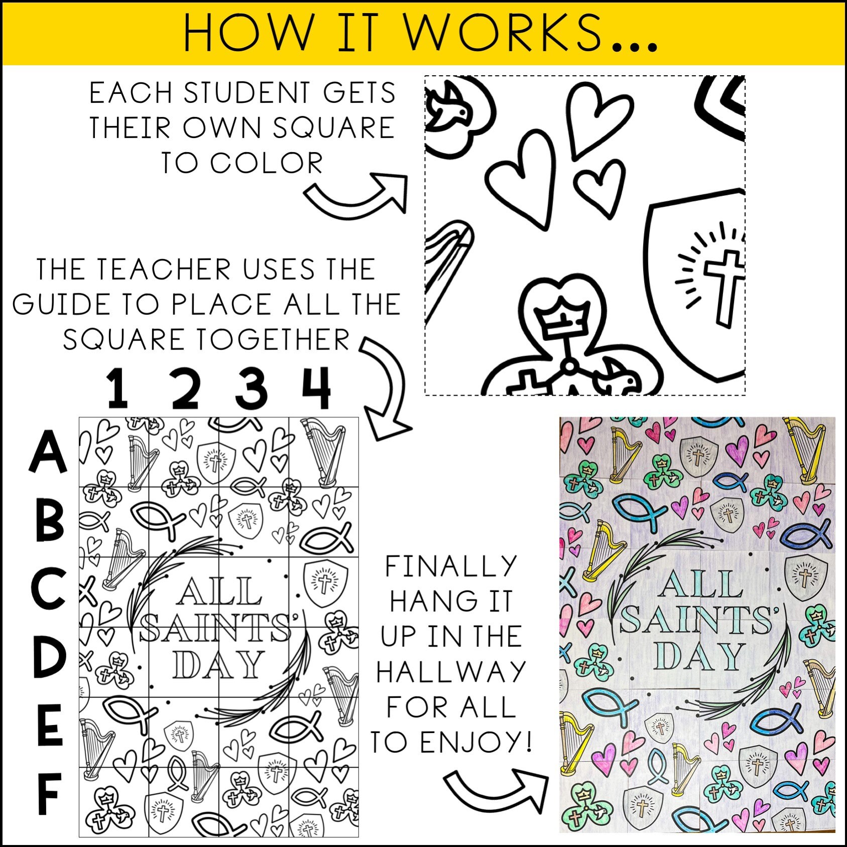 All Saints' Day Collaborative Poster | Catholic - Etsy