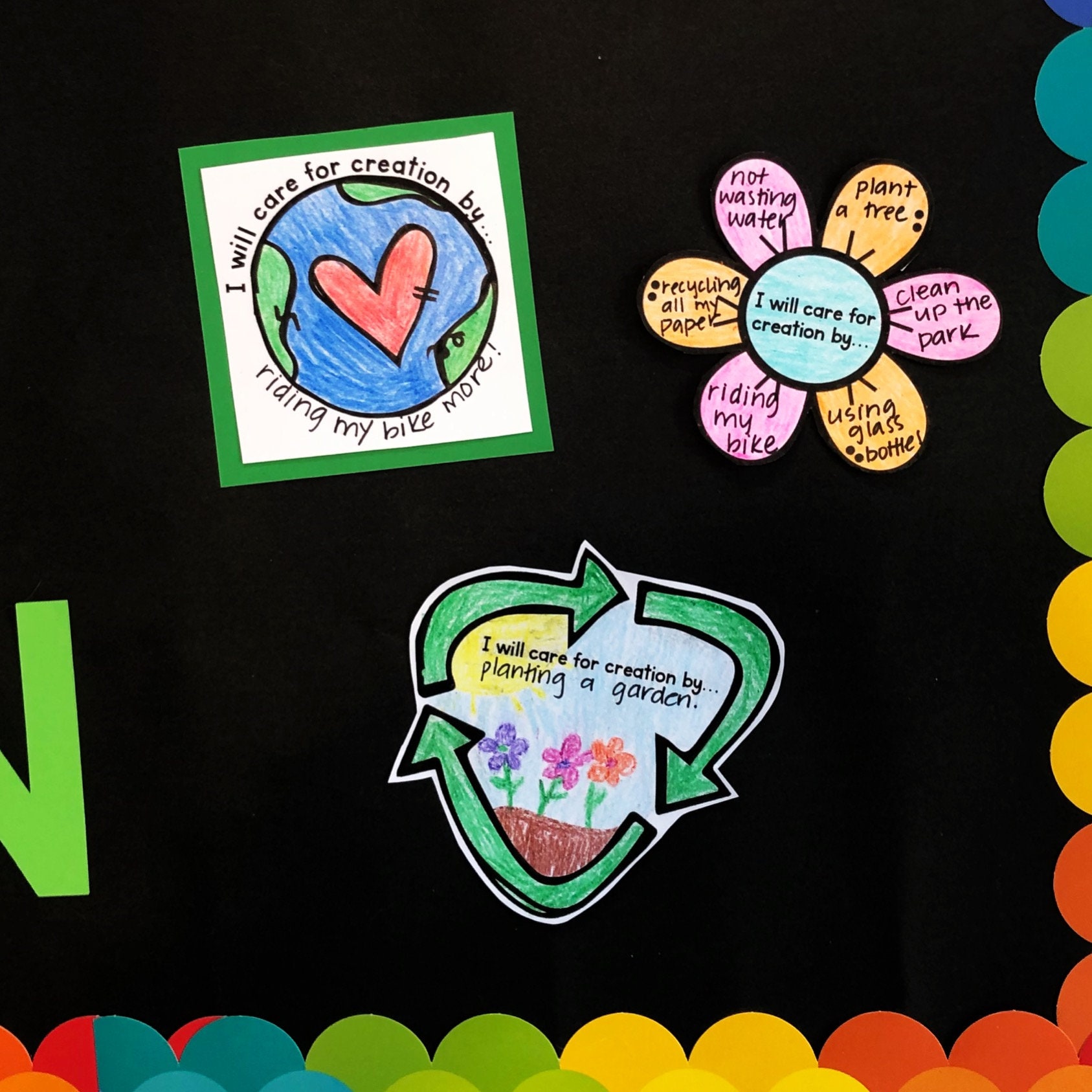 Earth Day | Creation Bulletin Board Set | April - Etsy