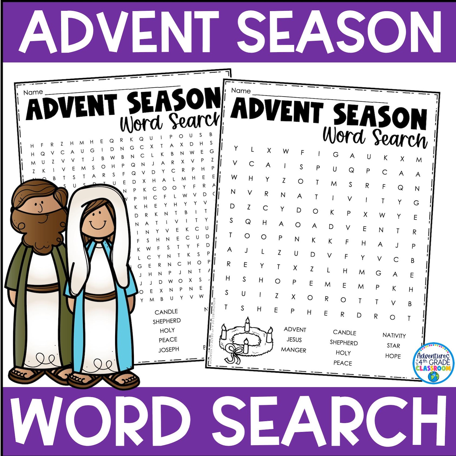Advent Season Word Search Activity for Vocabulary Catholic - Etsy