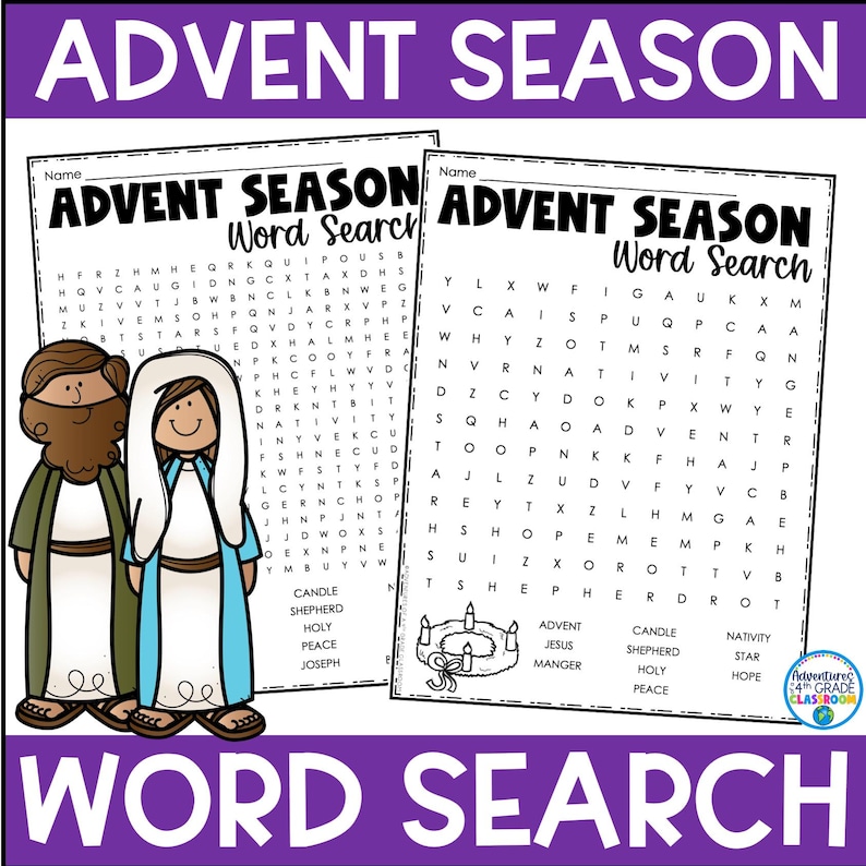 Advent Season Word Search Activity for Vocabulary Catholic - Etsy