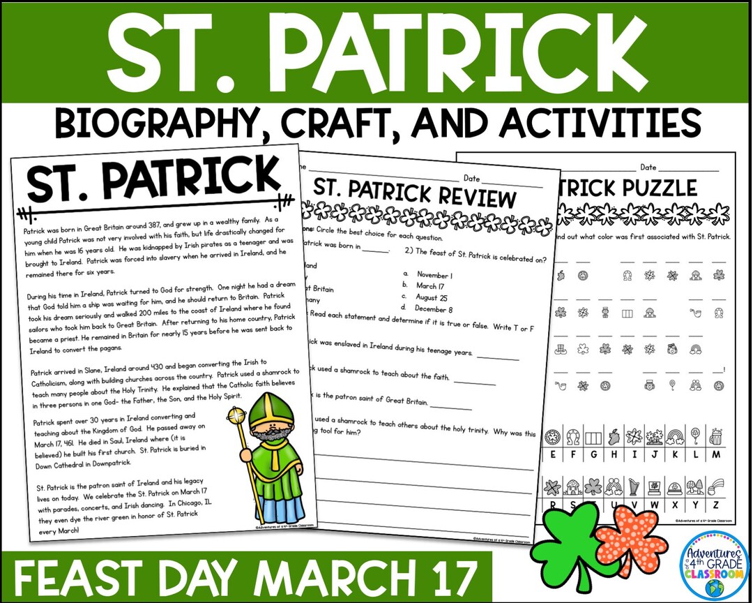 St. Patrick Biography & Activities - Etsy