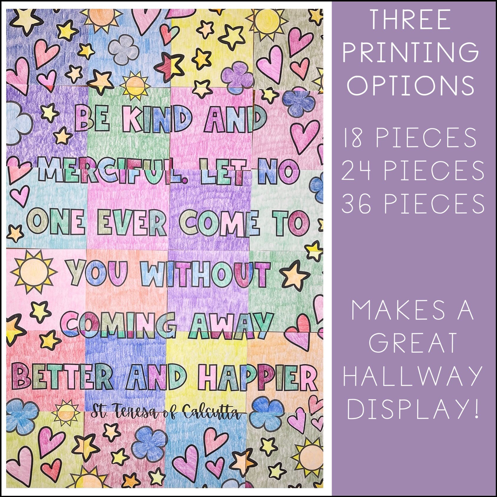 Kindness Collaborative Poster | Catholic | Mother Teresa - Etsy