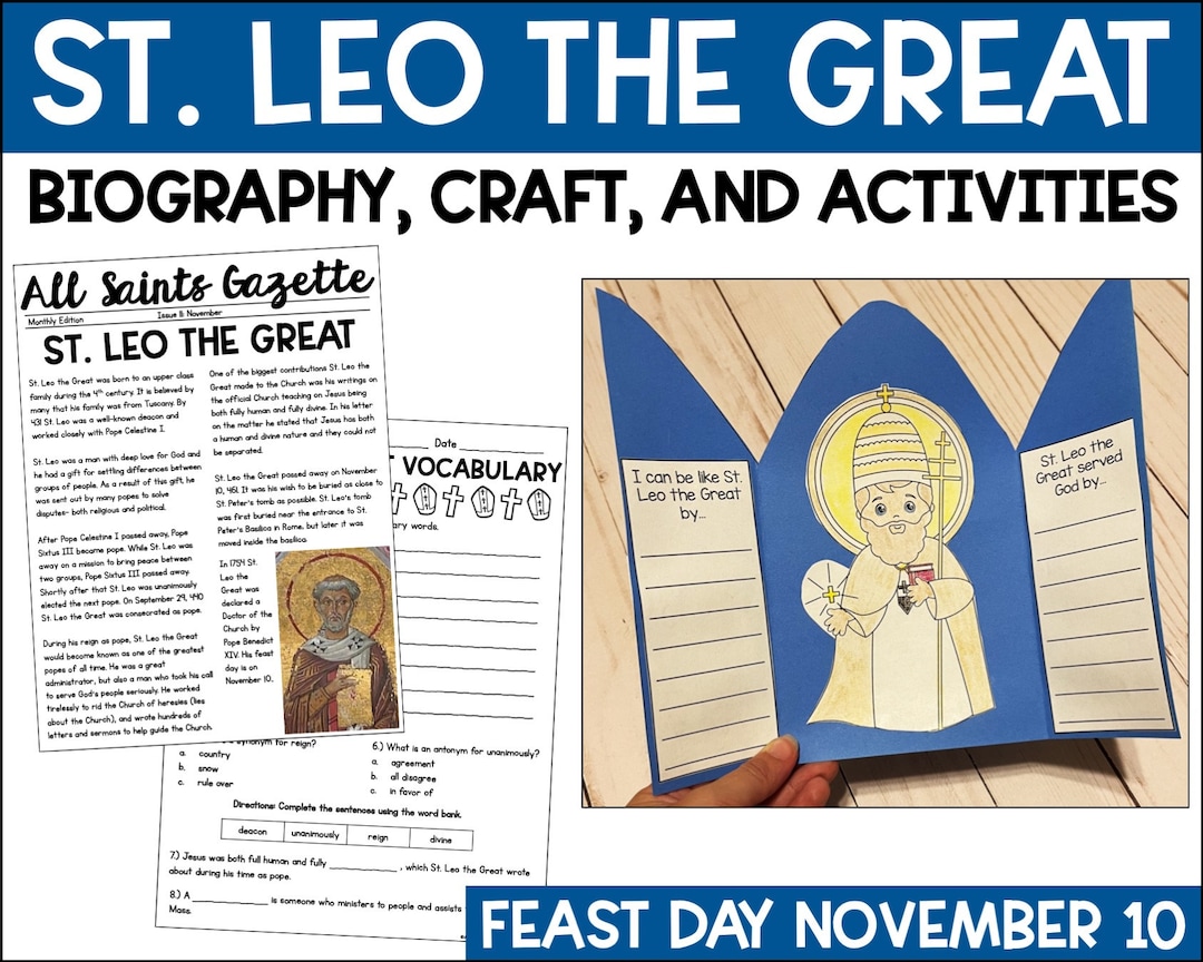 St. Leo the Great Biography & Activities - Etsy