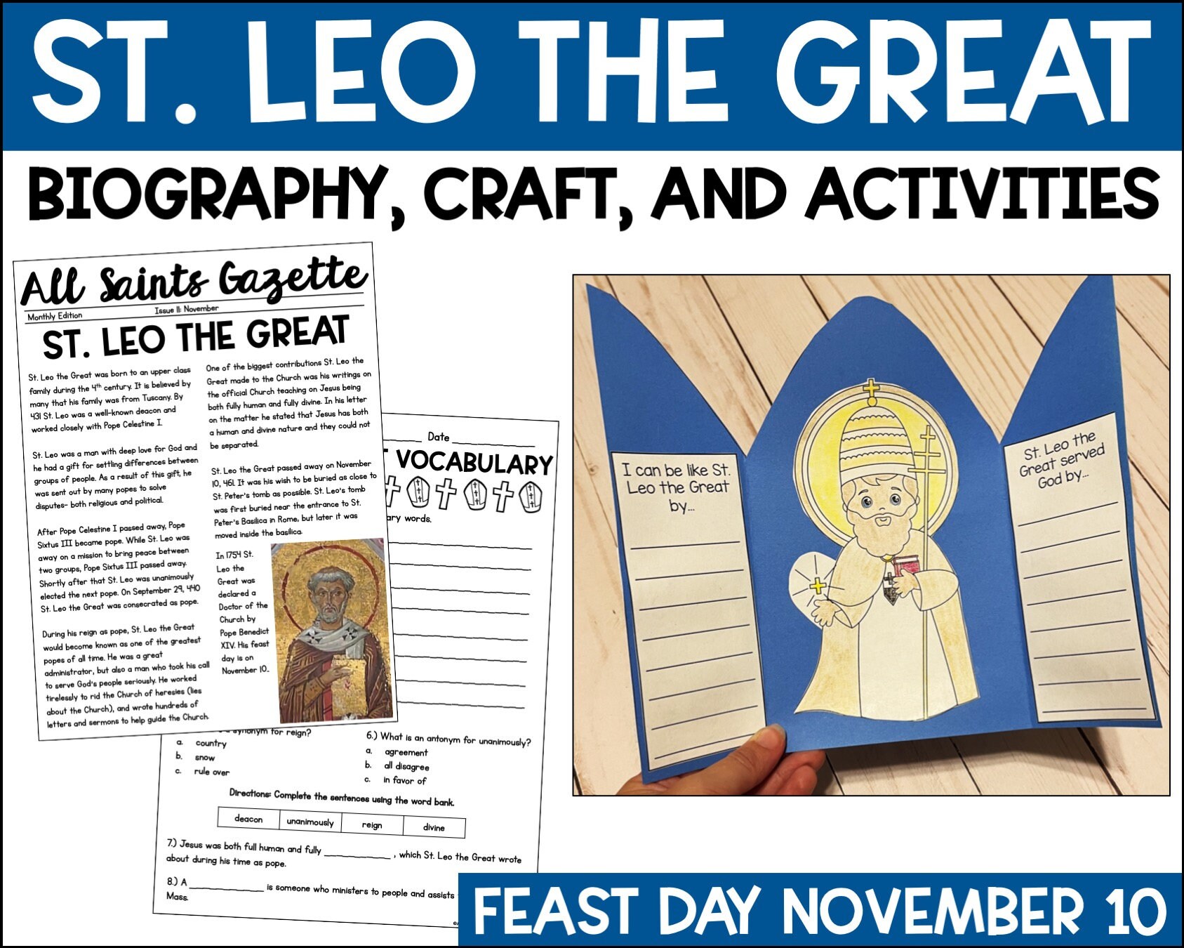 St. Leo the Great Biography & Activities - Etsy