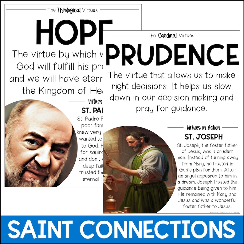 Theological and Cardinal Virtues Posters - Etsy