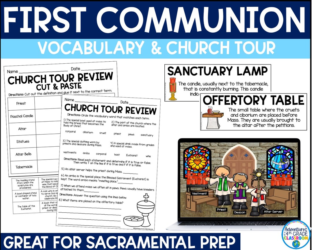 First Communion Vocabulary | Church Tour - Etsy