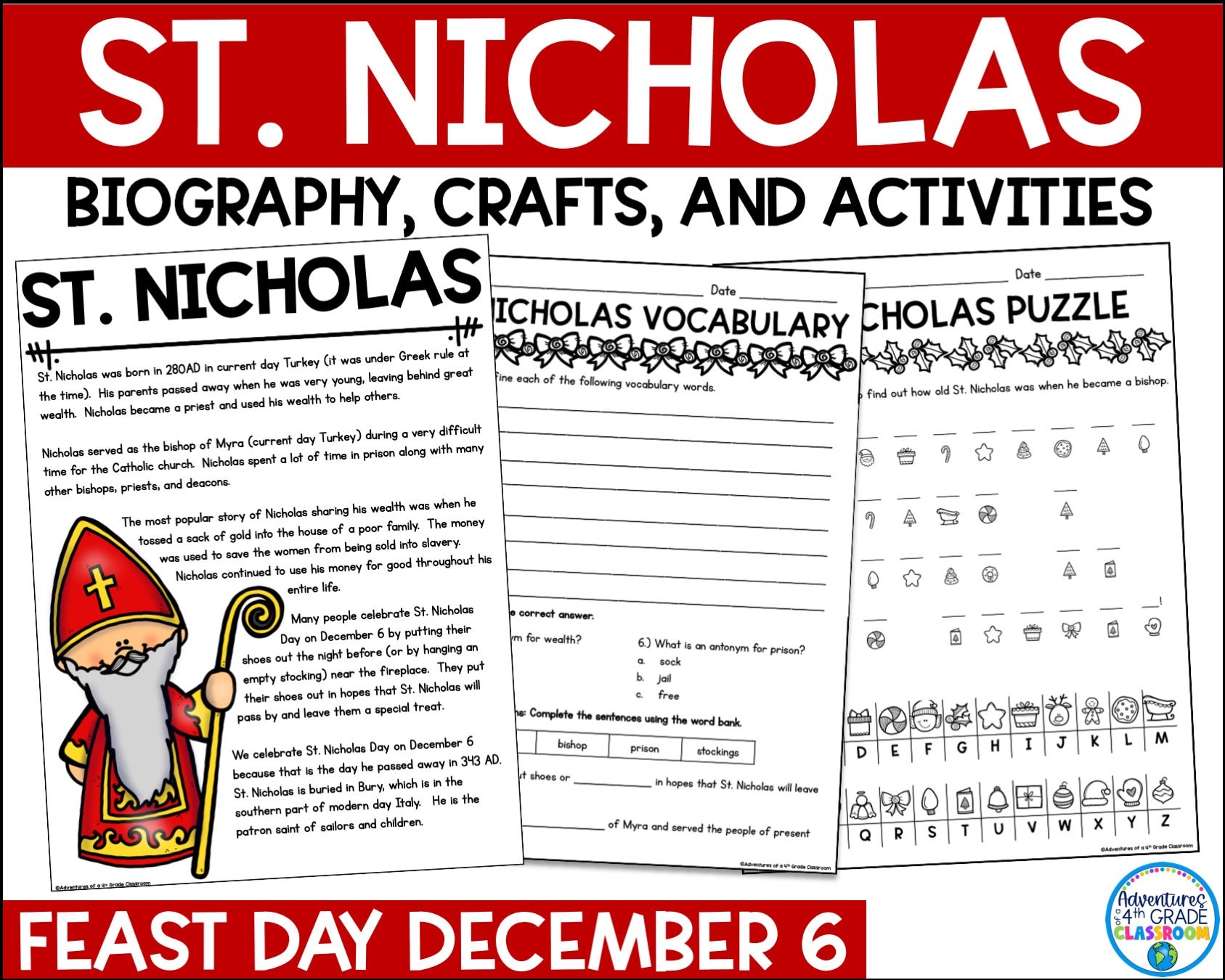 St. Nicholas Day Biography & Activities - Etsy