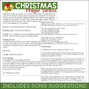 Christmas Prayer Service for Catholic Schools - Etsy