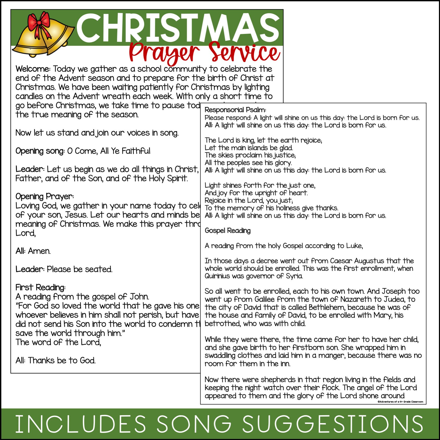 Christmas Prayer Service for Catholic Schools - Etsy