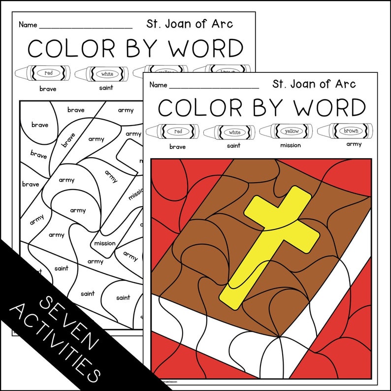 St. Joan of Arc Activities for Primary Grades - Etsy