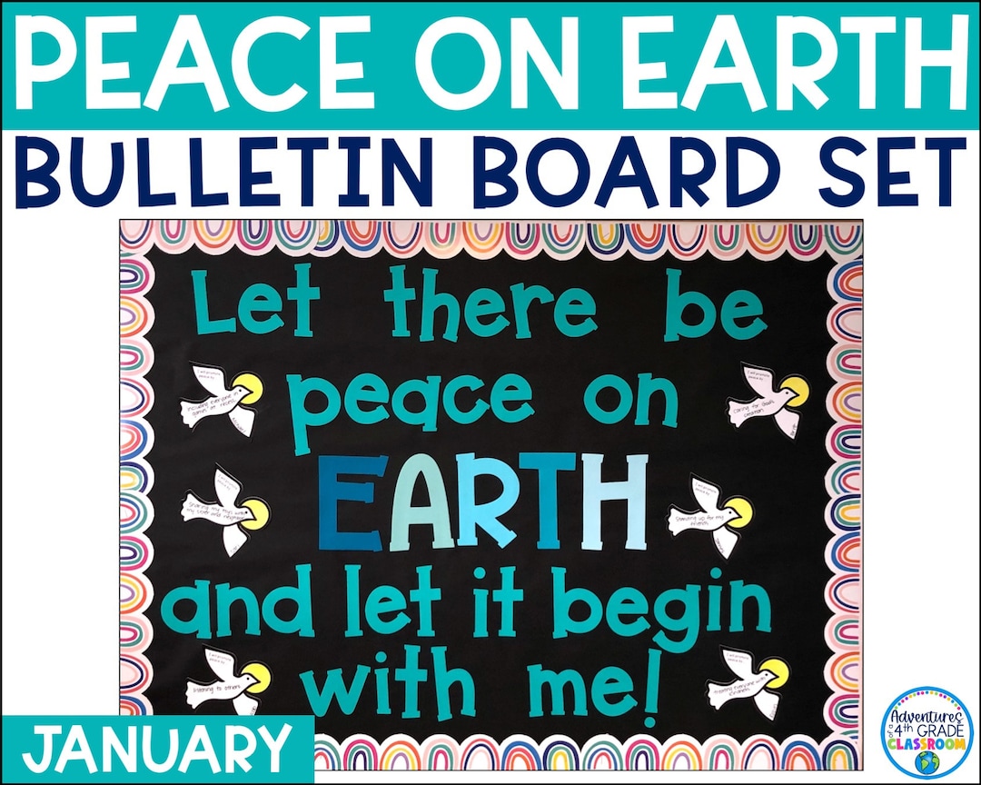 Peace on Earth Bulletin Board Set | January - Etsy