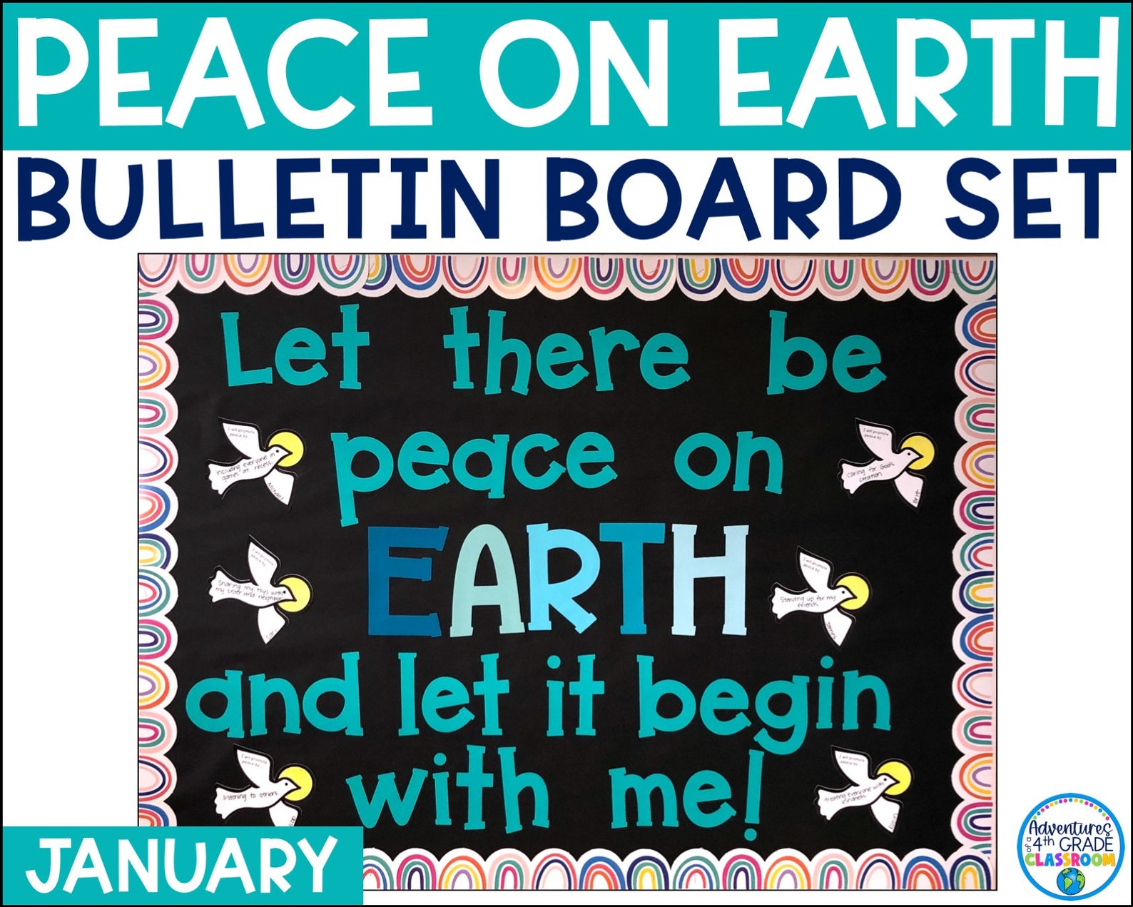 Peace on Earth Bulletin Board Set | January - Etsy