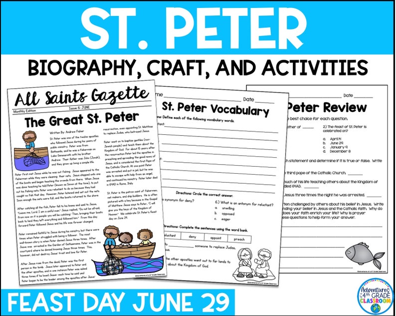 St. Peter Biography & Activities - Etsy