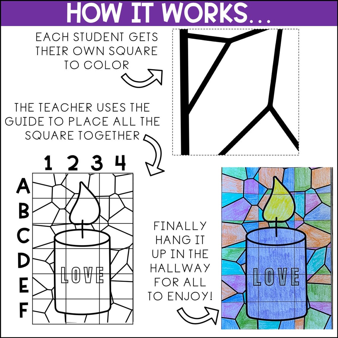Advent Wreath Candles Collaborative Coloring Posters Activity Catholic ...