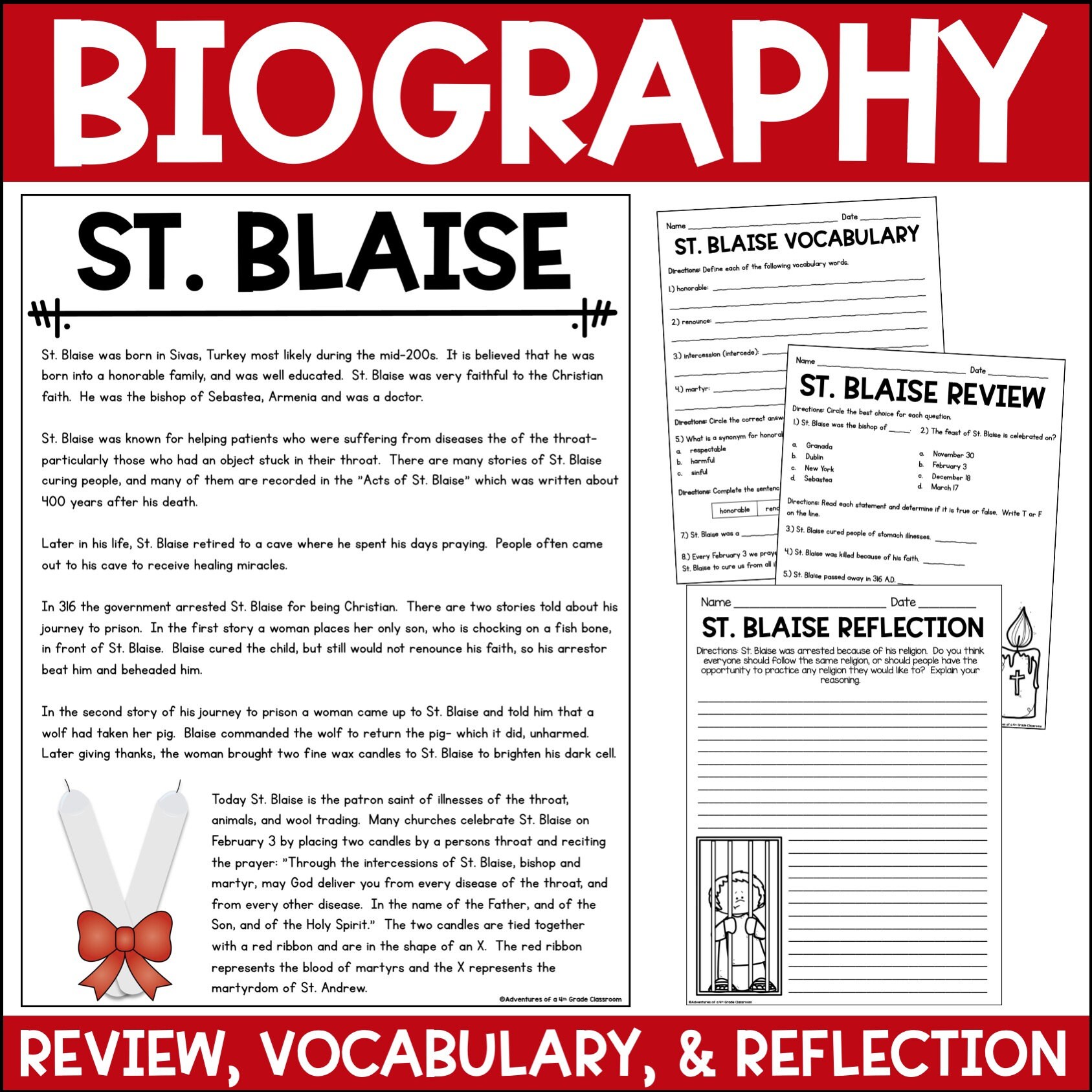 St. Blaise Biography & Activities - Etsy