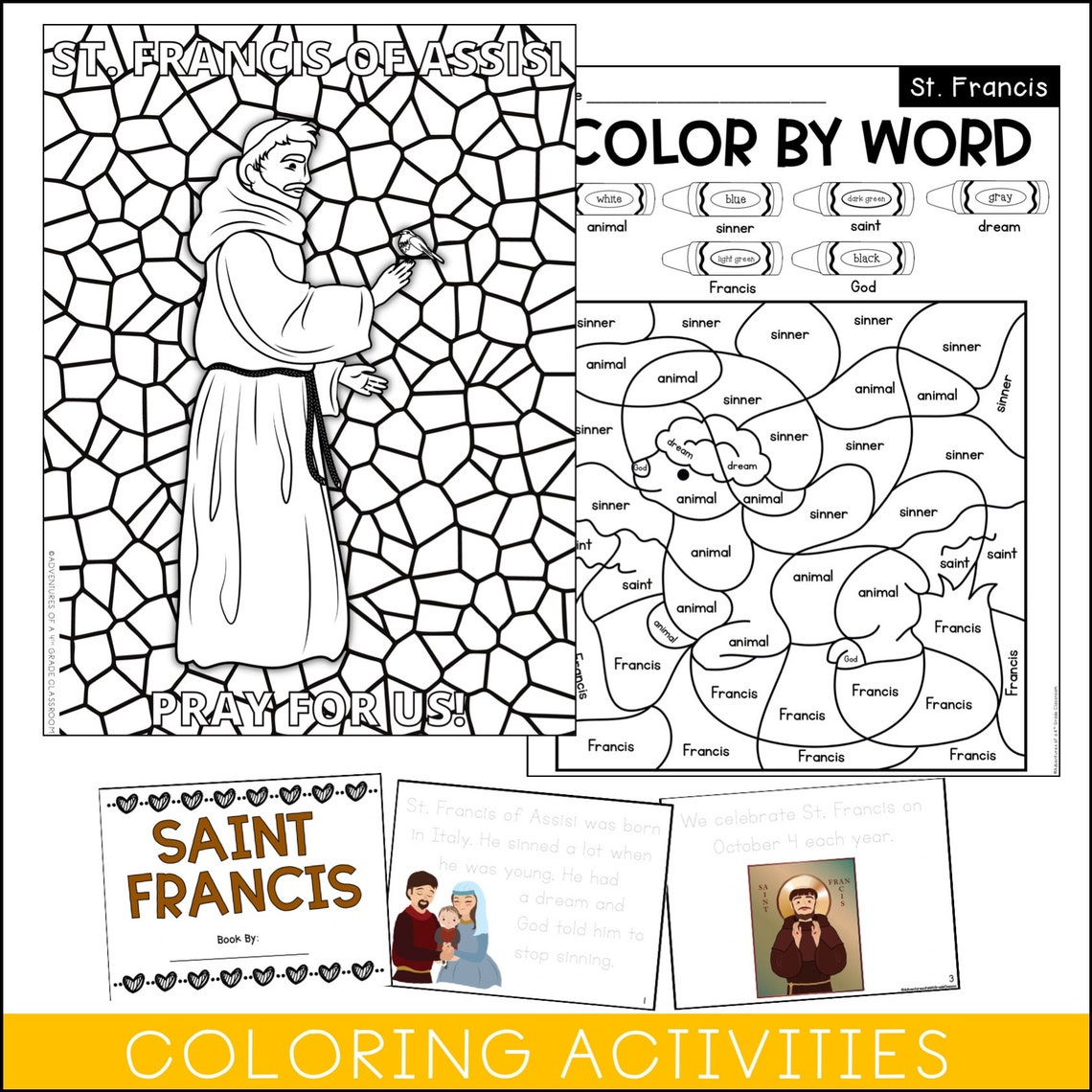 St. Francis of Assisi Activities | Primary Grades - Etsy