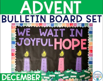 Advent Bulletin Board Set Christmas Bulletin Jesus Classroom Decor ...