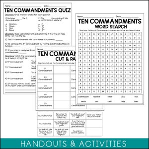 10 Commandments Posters & Activities | Catholic - Etsy