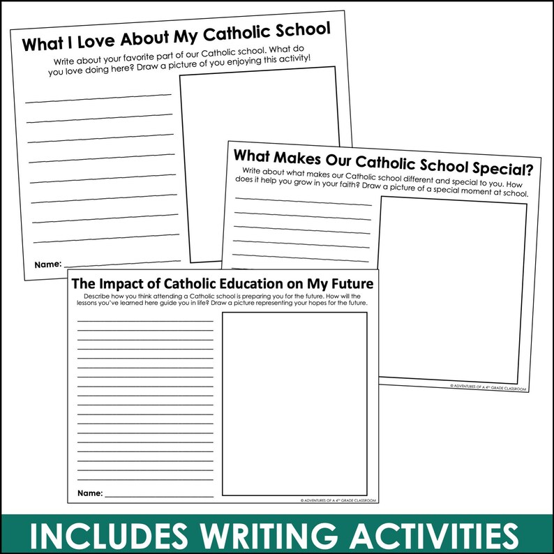 Catholic Schools Week Collaborative Coloring Poster Writing Activity ...