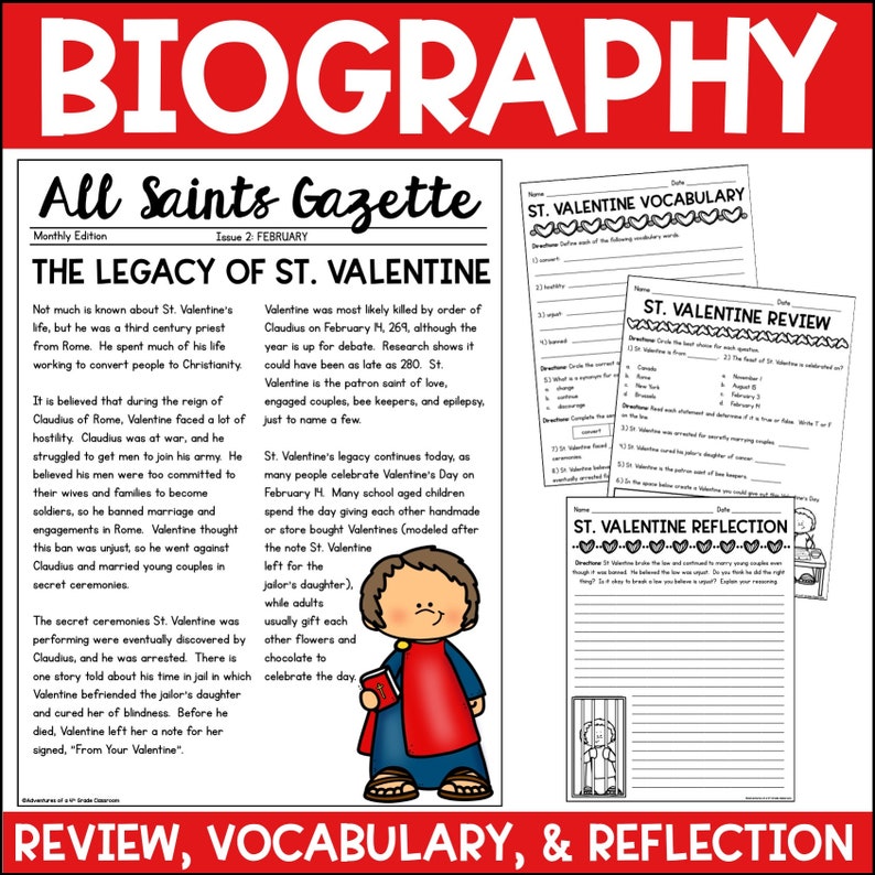 St. Valentine Biography & Activities | Valentine's Day - Etsy