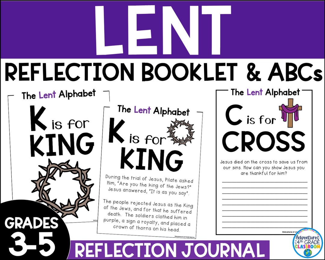 Lent | Reflection Booklet & Alphabet | Upper Elementary - Etsy