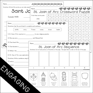 St. Joan of Arc Activities for Primary Grades - Etsy