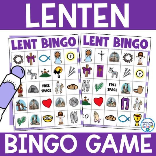 Catholic Lent Activities Bingo Game for Kids Ash Wednesday & Holy Week ...