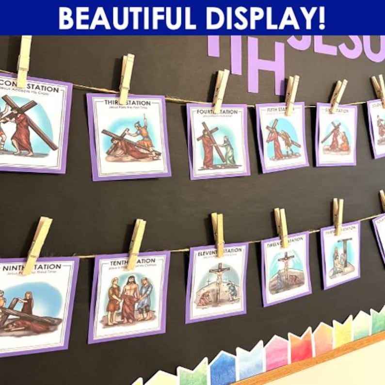 Stations of the Cross Catholic Booklet & Posters Lent Prayer Coloring ...