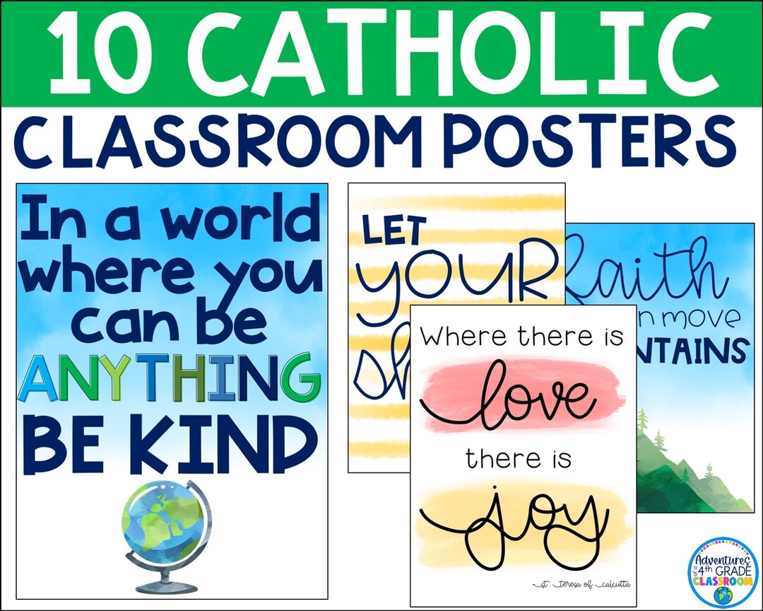 Classroom Decor: 10 Religious Posters | Catholic - Etsy