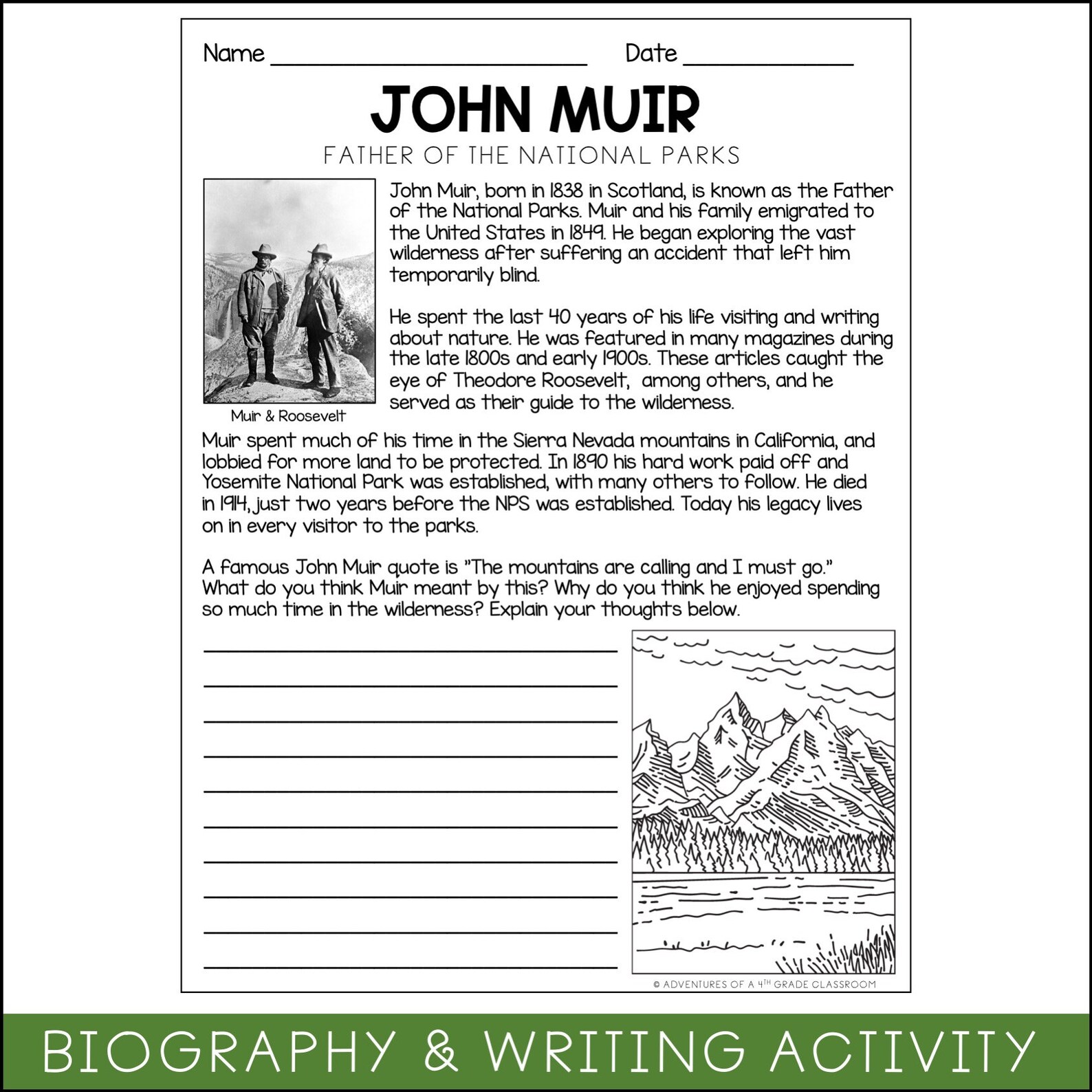 National Park Collaborative Poster | John Muir - Etsy