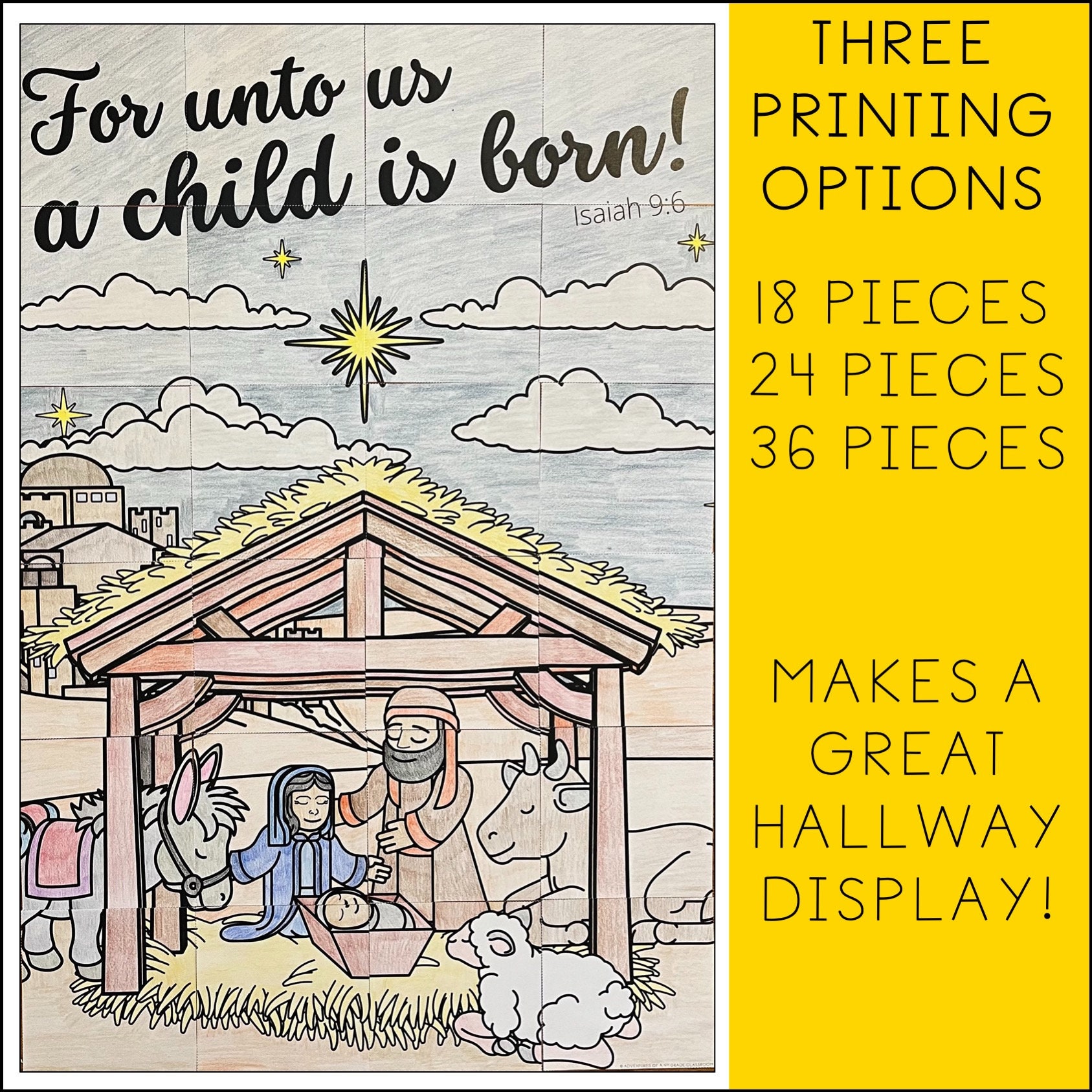 Nativity Scene Collaborative Poster - Etsy