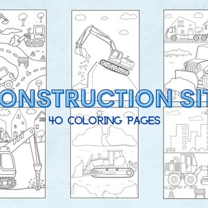 40 Coloring Book Pages for Boys, Girls, Kids, Adults Construction ...