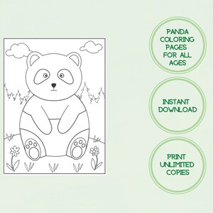 21 Coloring Book Pages for Girls, Boys, Kids, Adults Panda Bear Cub ...
