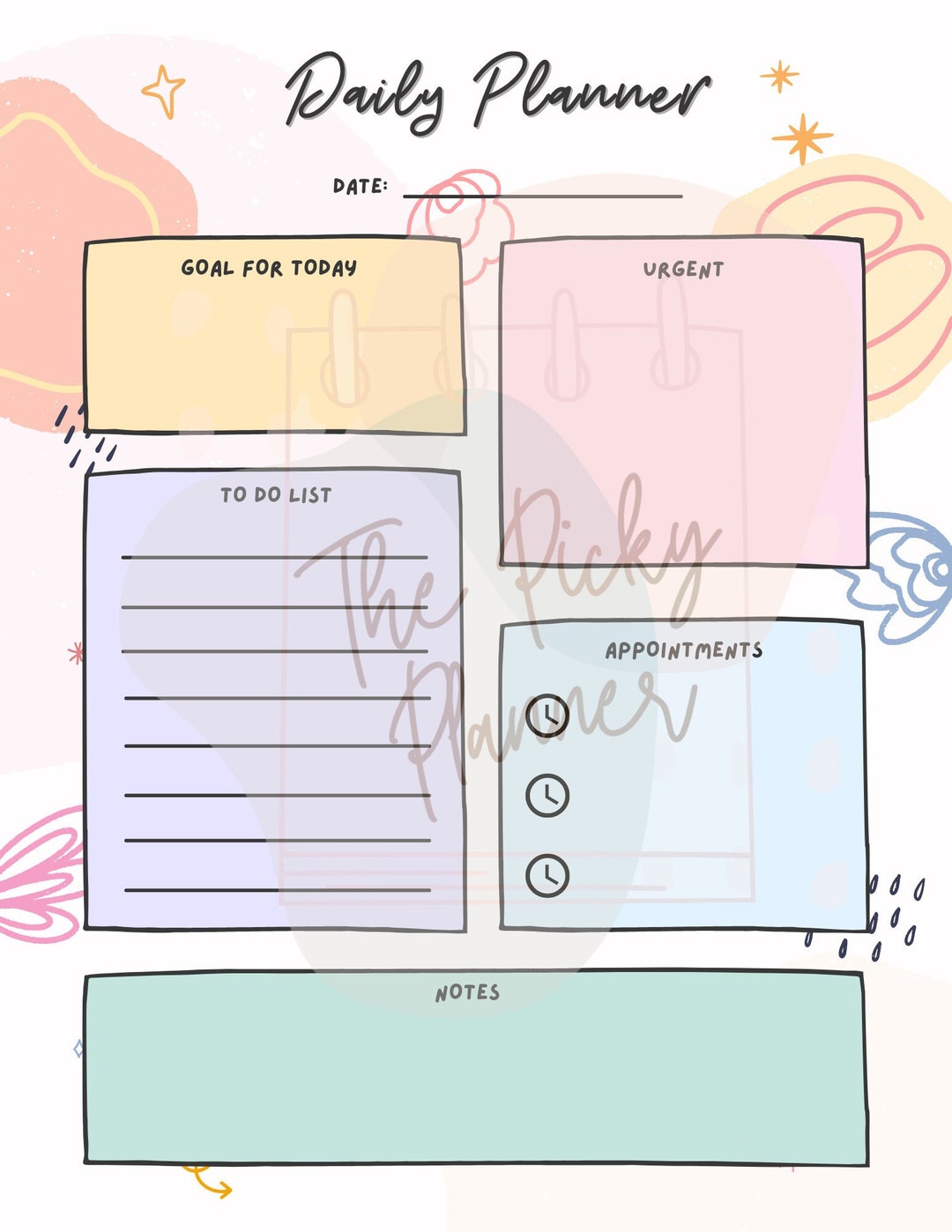 Digital Daily Planner, iPad Daily Planner, Daily Schedule, Goodnotes ...